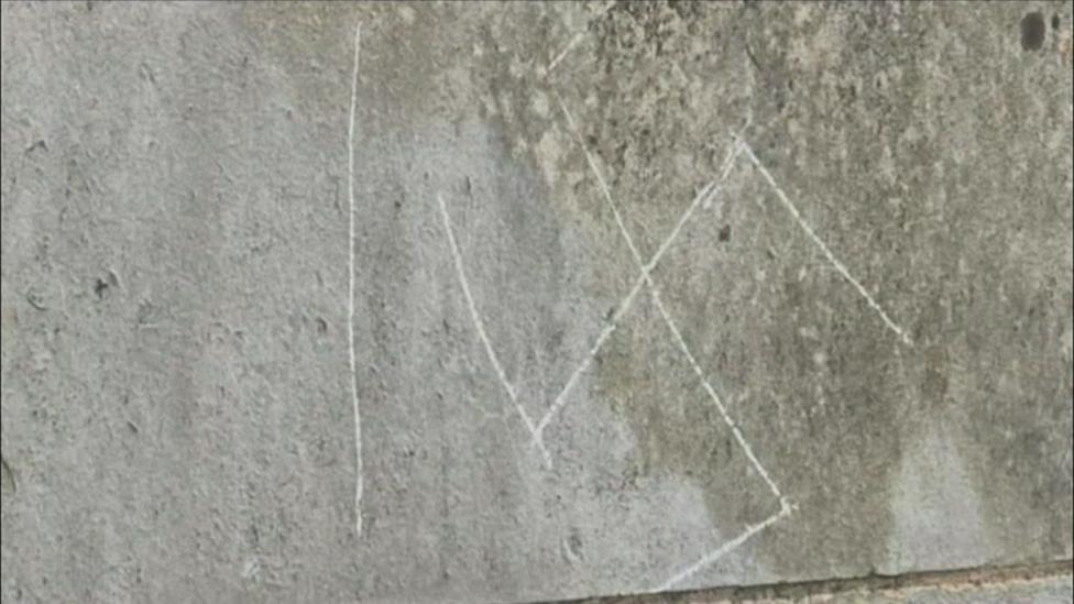 Anger as Swastika scratched on Leek's Nicholson War Memorial - BBC News