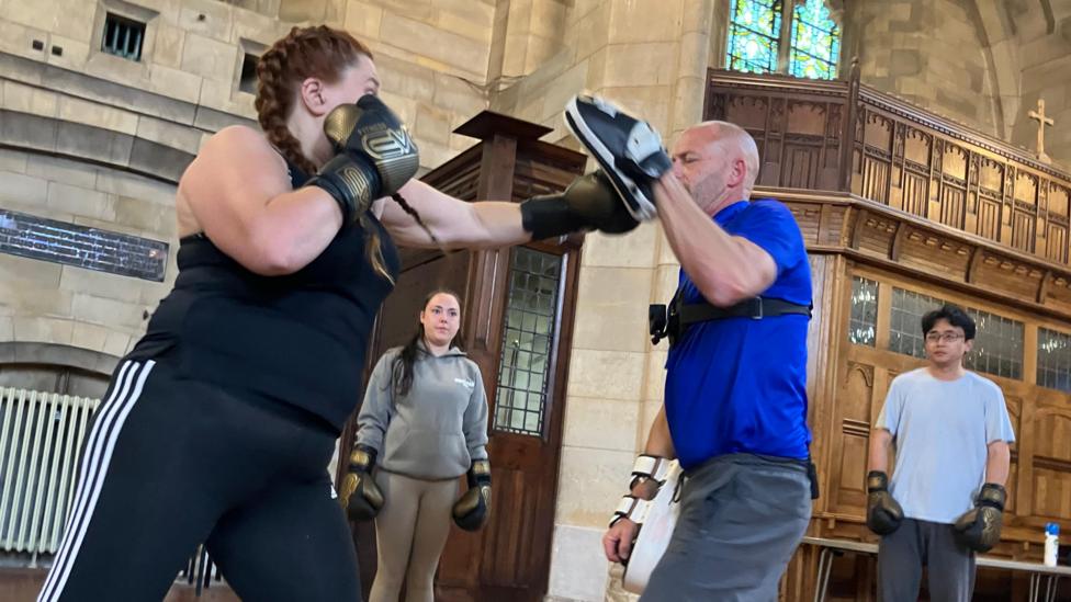 Exeter church boxing classes helping with personal battles - BBC News