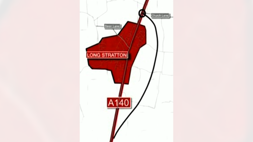 A140 Long Stratton bypass in Norfolk opens to traffic - BBC News