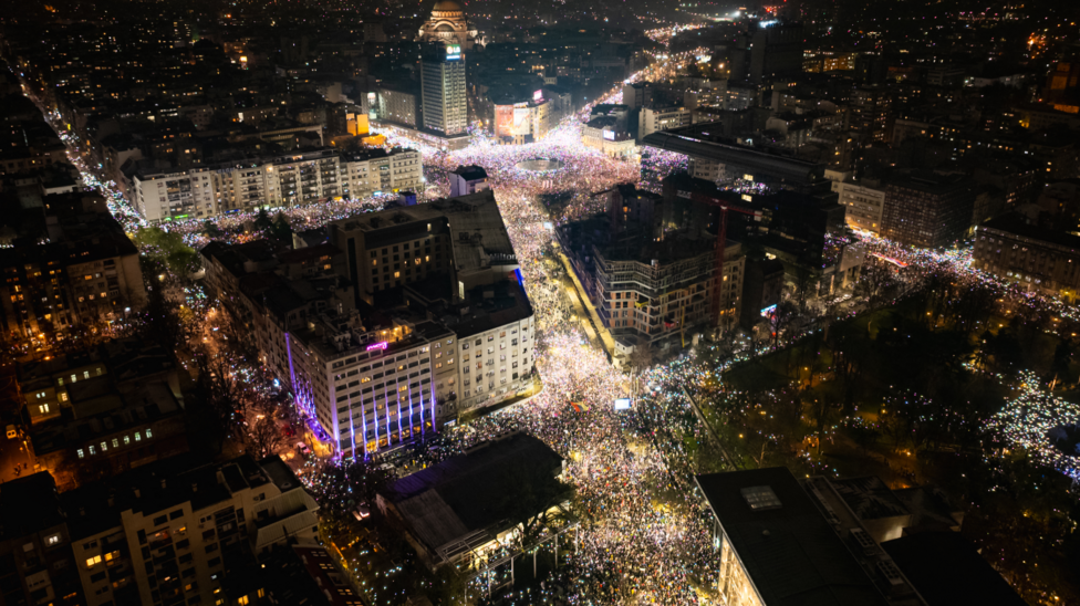 Serbia's largest-ever rally sees 325,000 protest against government ...