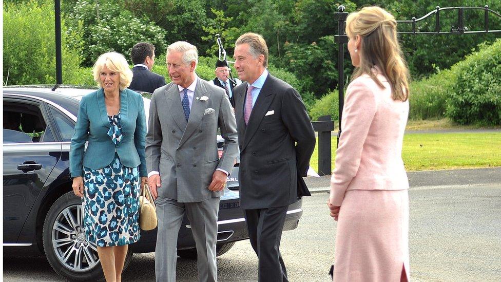 Charles and Camilla visit Caledon - BBC News