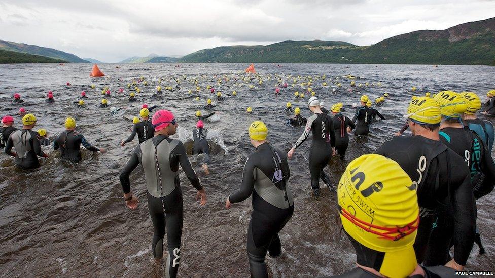 In pictures: The Loch Ness Monster Swim - BBC News