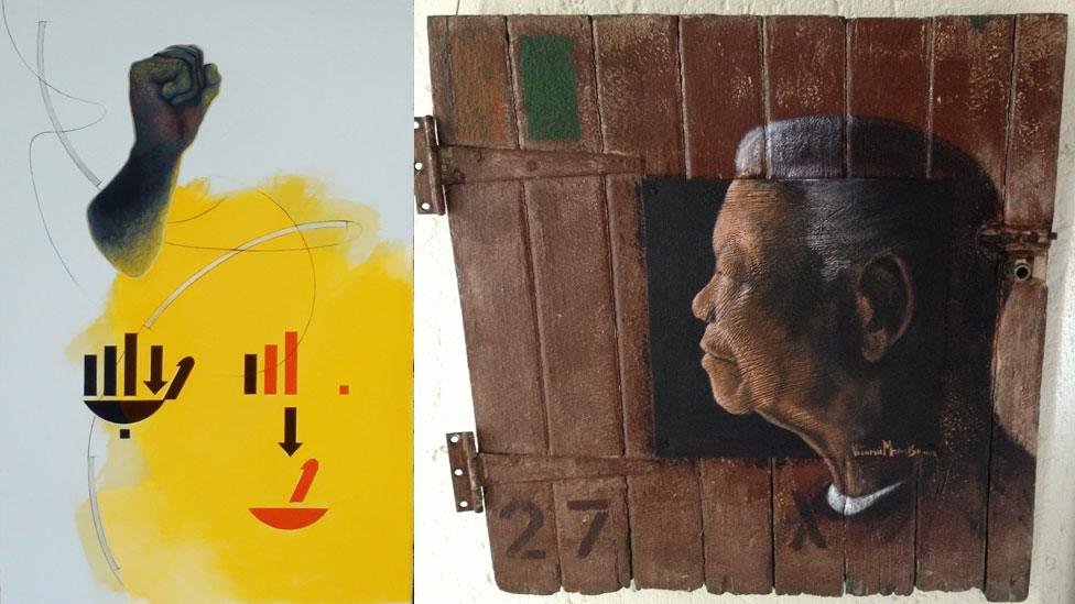 In pictures: Mandela-inspired art - BBC News