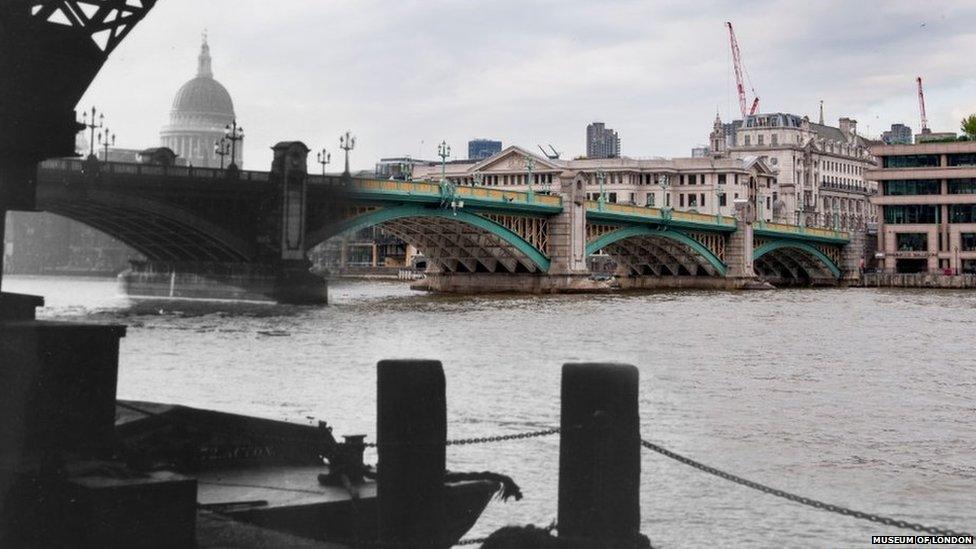 Old and new London bridge images combined - BBC News