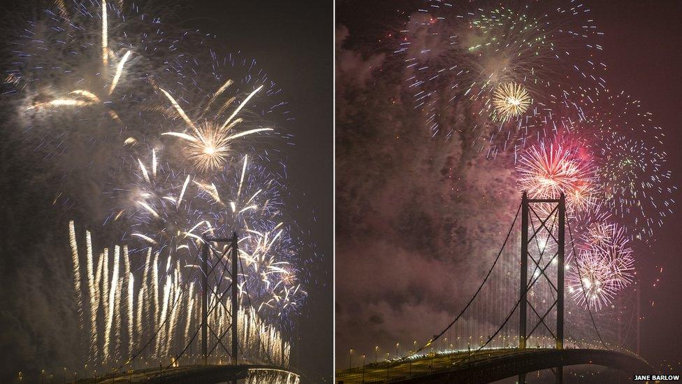 In Pictures: Forth Bridge 50th anniversary fireworks - BBC News