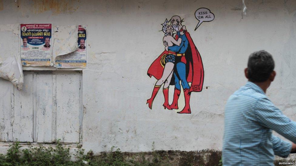 India's 'Banksy' behind provocative graffiti - BBC News