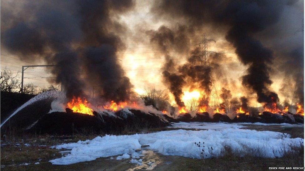 Fairglen interchange fire continuing to burn - BBC News