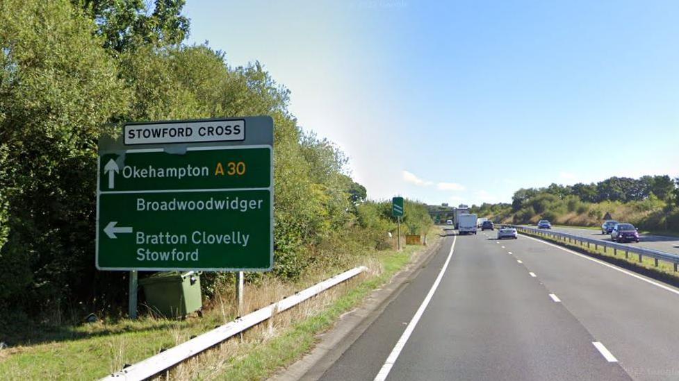 Four injured in A30 Broadwoodwidger crash - BBC News