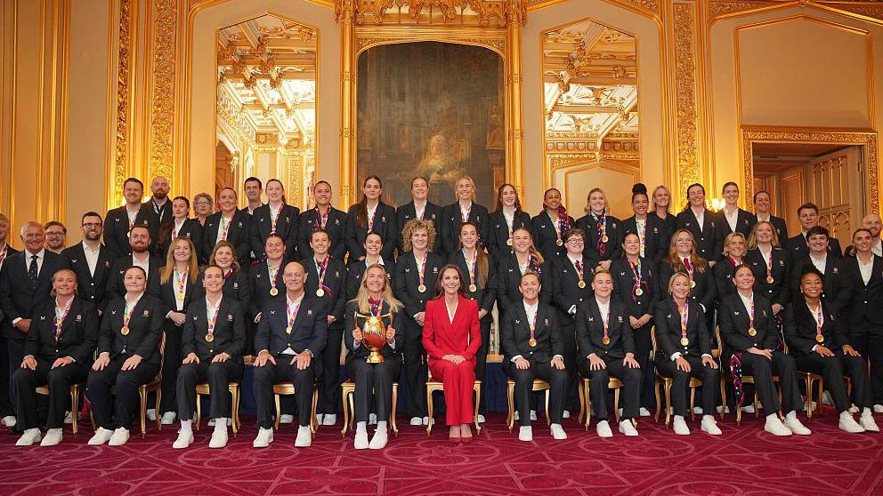 Princess of Wales hosts World Cup winners England - BBC Sport