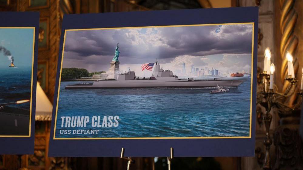 Donald Trump unveils new class of battleships named after himself - BBC ...