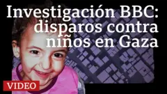 A la izquierda aparece la foto de una niña y a la derecha el texto: Investigación BBC: Disparos a niños en Gaza