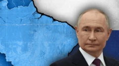 Montagem com foto de Vladimir Putin, barris de petróleo e o mapa do Brasil ao fundo. 