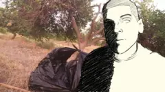 Representación de Orlando Paniagua, durante su fuga de un cartel mexicano en Michoacán.