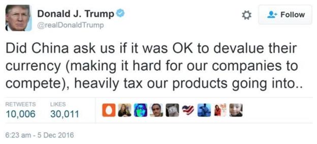 盤點：特朗普推特批判中國言論 - BBC News 中文