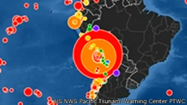 Un mapa del récord de terremotos de abril - BBC News Mundo