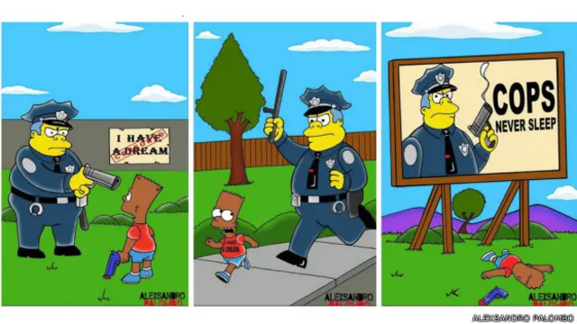 Artista cria 'Simpsons negros' contra racismo nos EUA - BBC News Brasil