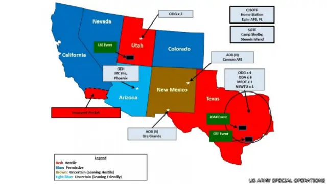 El mapa que hace creer a los texanos que el ejército de EE.UU. los va a ...