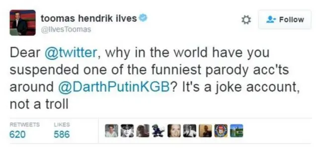 Twitter Putini parodiya edən hesabı bərpa edib - BBC News Azərbaycanca