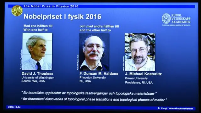 Nobel Fisika dianugerahkan kepada tiga ilmuwan asal Inggris - BBC News ...