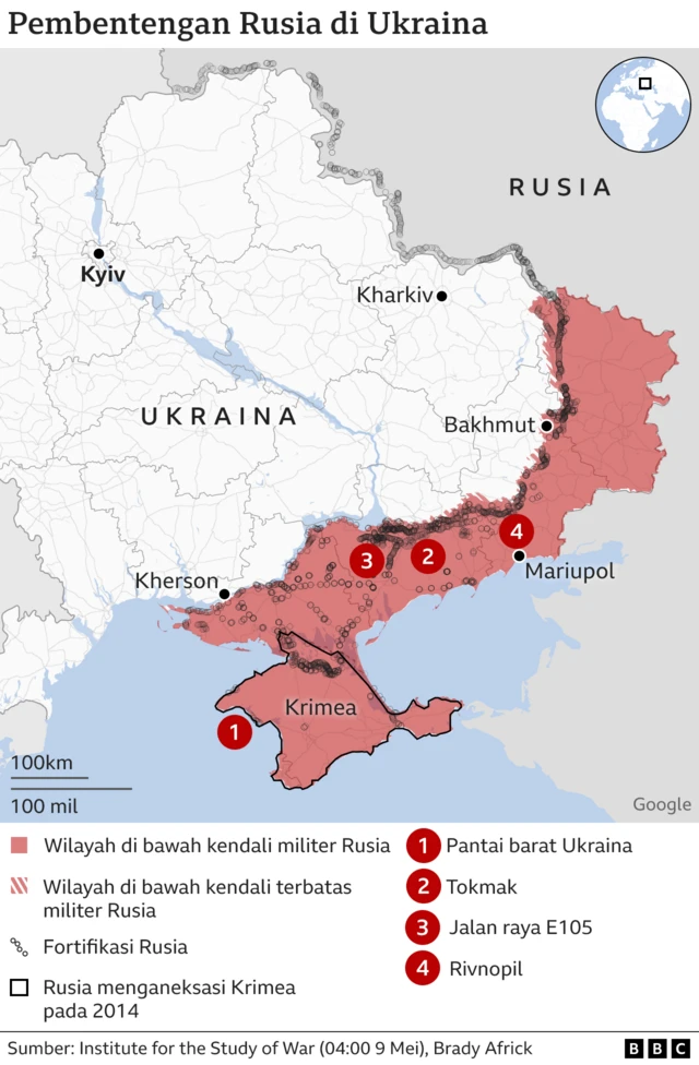 Perang Ukraina: Citra satelit ungkap pertahanan Rusia jelang serangan balik - BBC News Indonesia