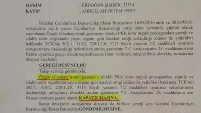Mahkeme kararı