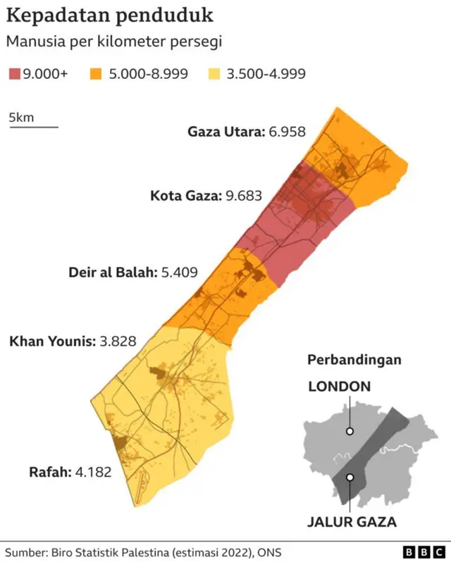Palestina: Jalur Gaza, salah satu tempat terpadat di dunia yang kini ...