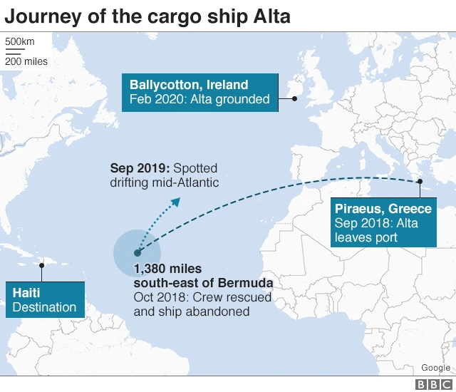 'Kapal hantu', terseret arus ribuan kilometer, ditemukan setelah satu ...