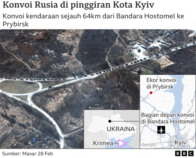 Ukraina diserang Rusia dalam peta: Rusia menggempur target kota-kota baru - BBC News Indonesia