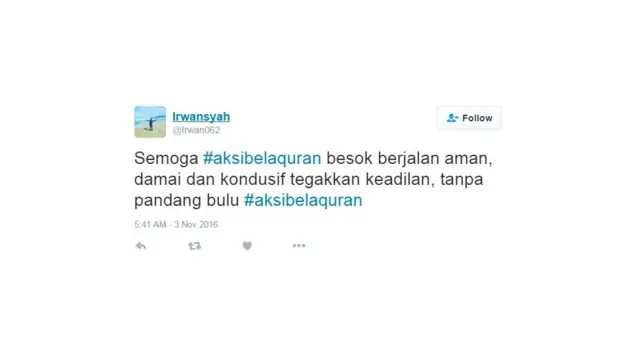 Mengapa tak ikut demo? Ketika netizen ramaikan Twitter jelang 4 November - BBC News Indonesia