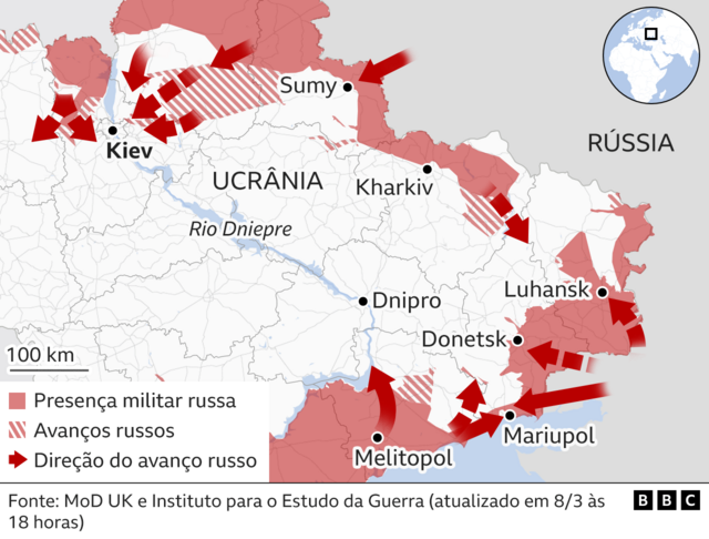 Os Mapas Que Mostram Avanço Da Rússia No Território Da Ucrânia Bbc