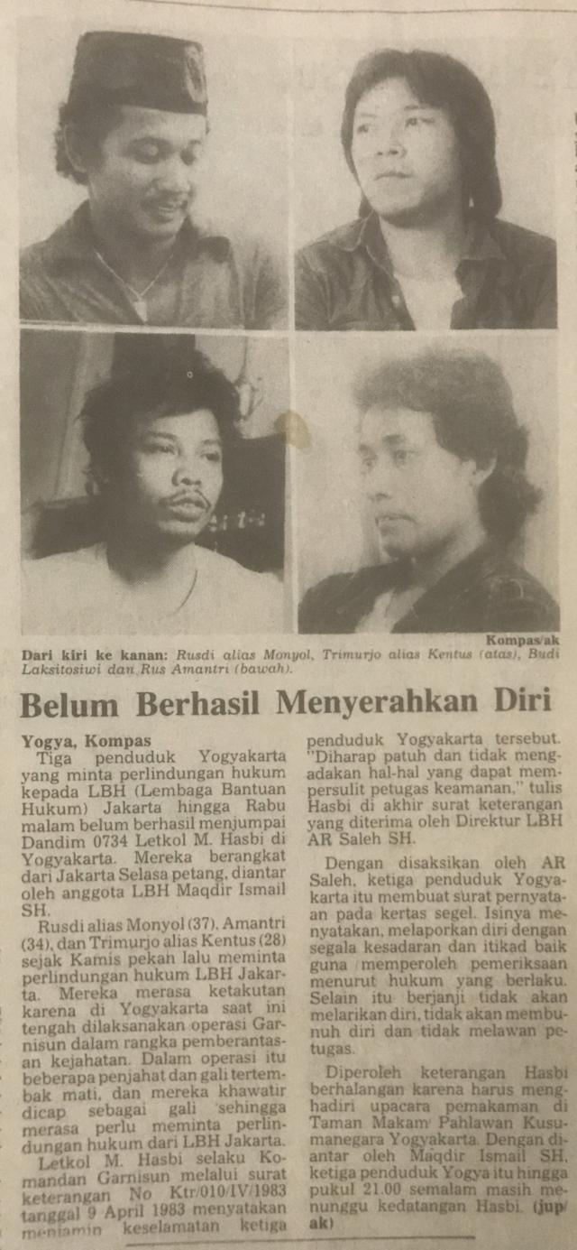 Penembakan misterius 1982-1985: 'Walau bapak saya gali, dia tak bisa dibunuh tanpa diadili dulu ...