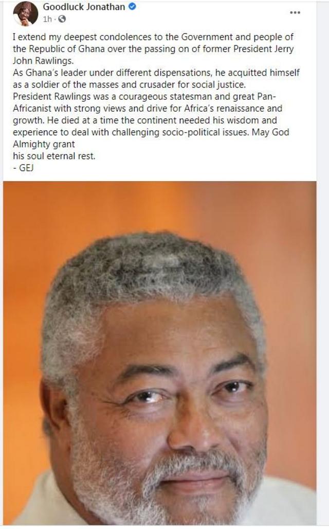 Jerry Rawlings: Buhari, Akufo-Addo, world leaders, celebrities react to ...