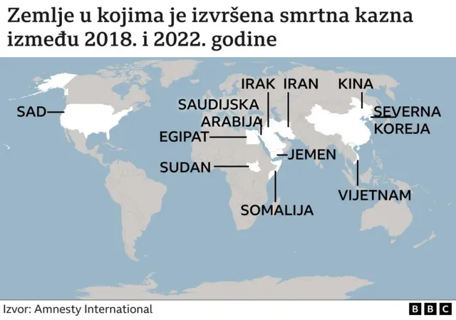 Smrtna kazna: U kojim zemljama se i dalje izvršavaju pogubljenja - BBC News na srpskom