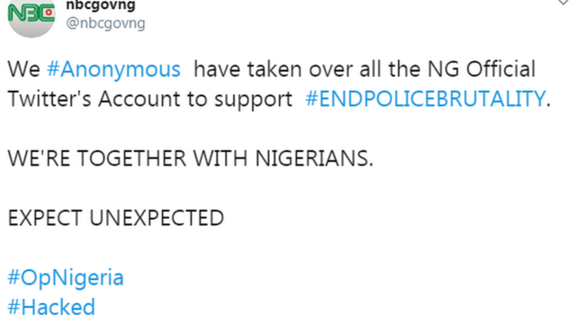 Twitter Hackers #Anonymous wey support #EndSARS claim hacking all ...