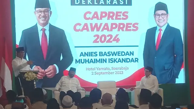 Anies-Cak Imin deklarasi bakal capres-cawapres, bagaimana elektabilitasnya? - BBC News Indonesia