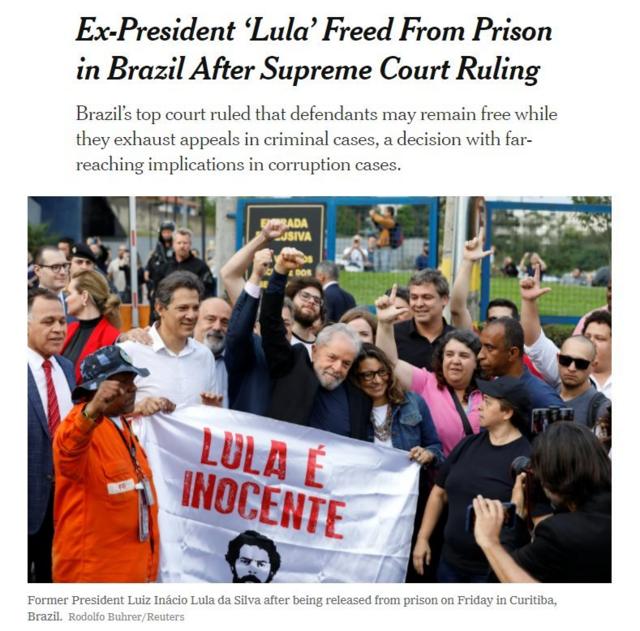 A repercussão internacional da libertação do ex-presidente Lula - BBC ...