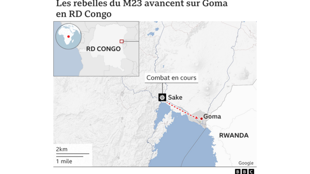 Violences en RD Congo : Panique à Goma face à l'avancée des rebelles du M23 - BBC News Afrique