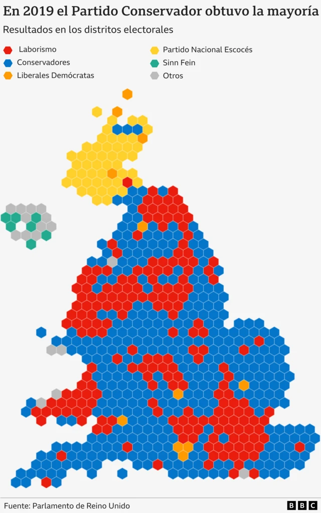 Elecciones en Reino Unido: El mapa que muestra la arrolladora victoria de los laboristas en los ...