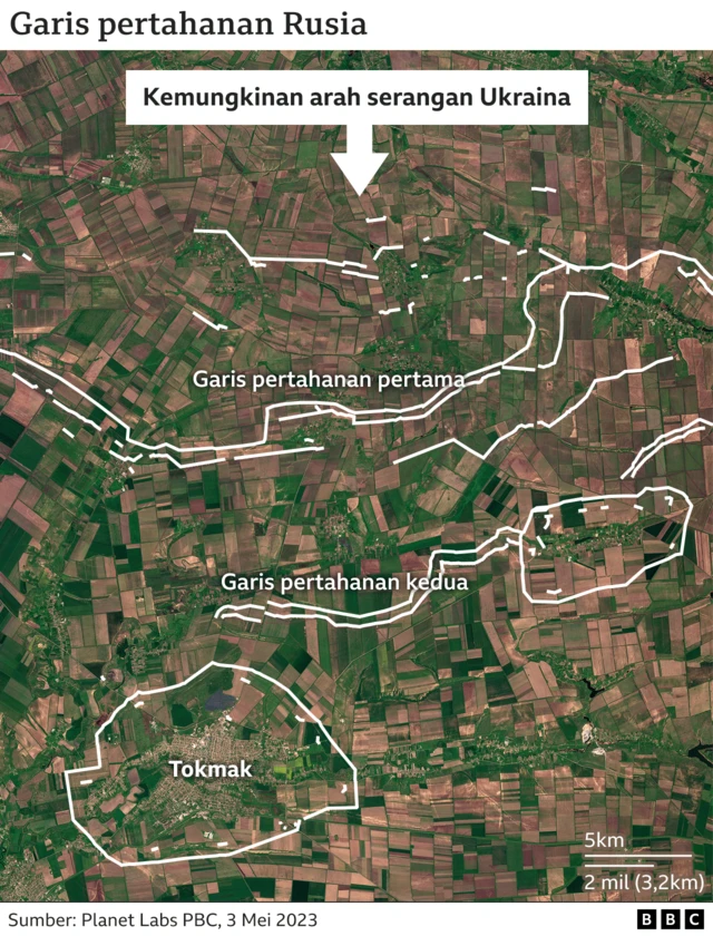 Perang Ukraina: Citra satelit ungkap pertahanan Rusia jelang serangan balik - BBC News Indonesia
