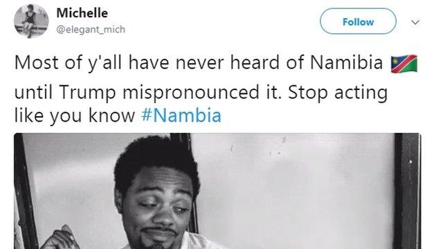 Where be Nambia? President Trump don 'invent' African country - BBC ...