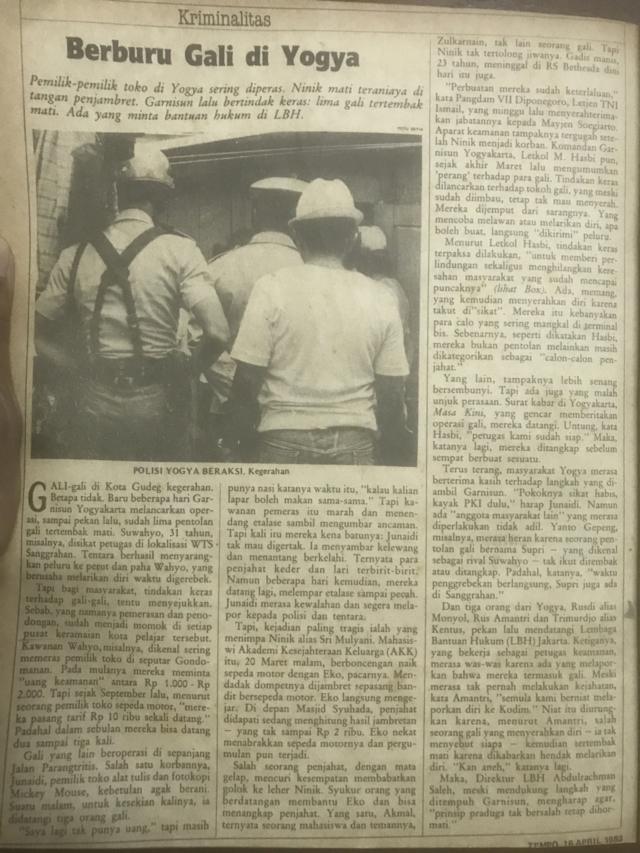 Penembakan misterius 1982-1985: 'Walau bapak saya gali, dia tak bisa ...