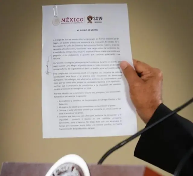 ¿Por qué AMLO se comprometió por escrito a no buscar la reelección como ...