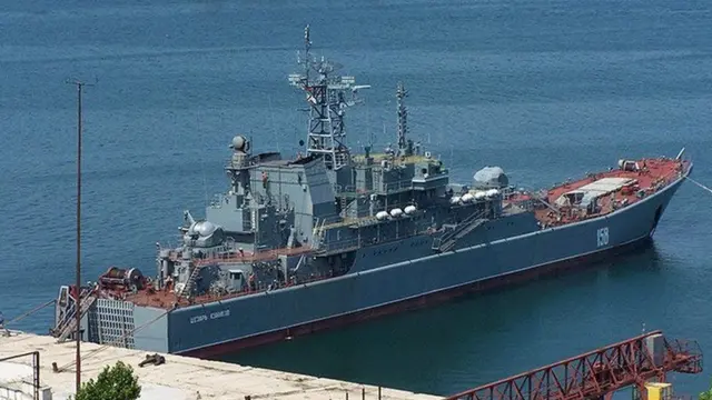 Caesar Kunikov ship: Ukraine release video to show how dem sink Russian landing ship off di ...