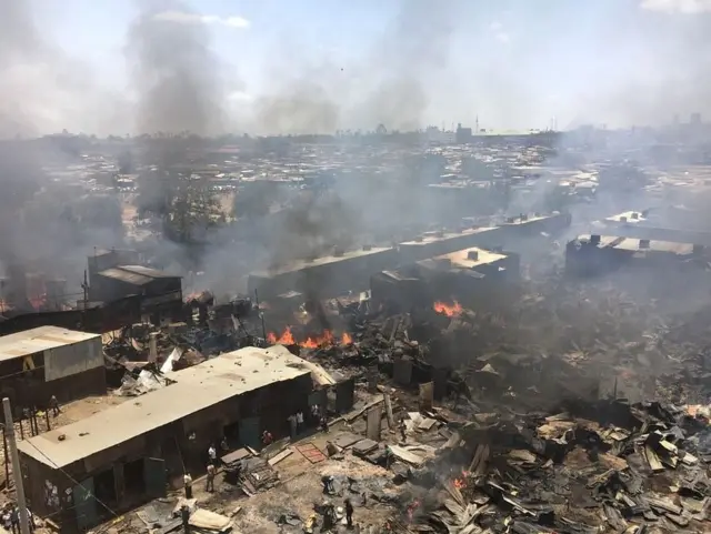 Kenya Gikomba market fire na person do am - Minister - BBC News Pidgin