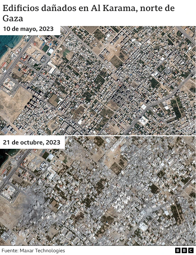 Guerra Israel - Hamás en Gaza: las imágenes antes y después de los ...