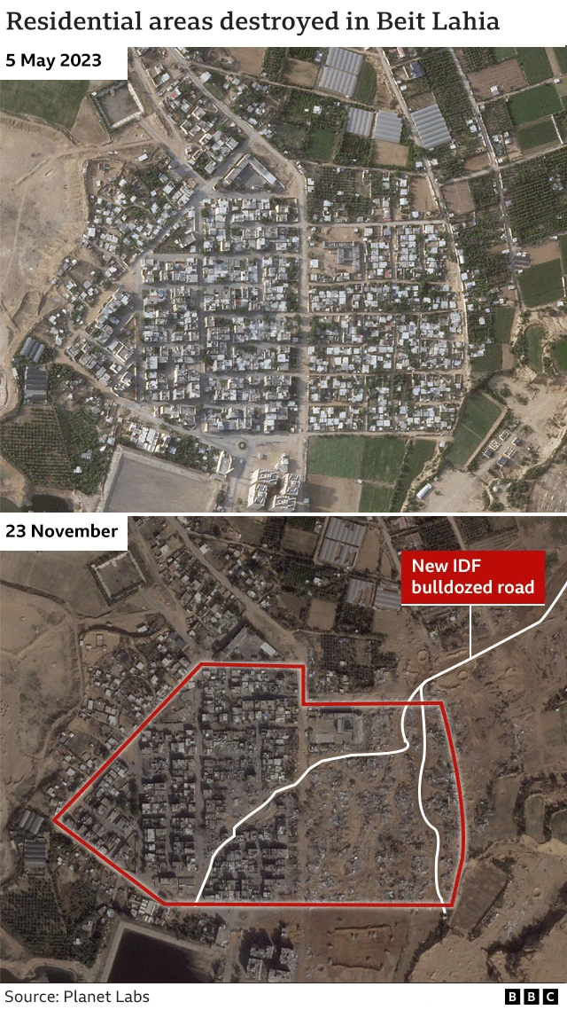 Israel-Gaza war: Satellite fotos show how di damage for Gaza be - BBC ...
