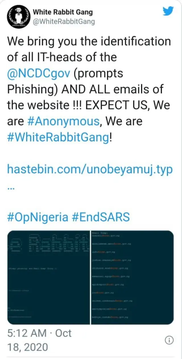 EndSARS Protests: [Did anonymous hack Airtel?] See sites Anonymous don ...