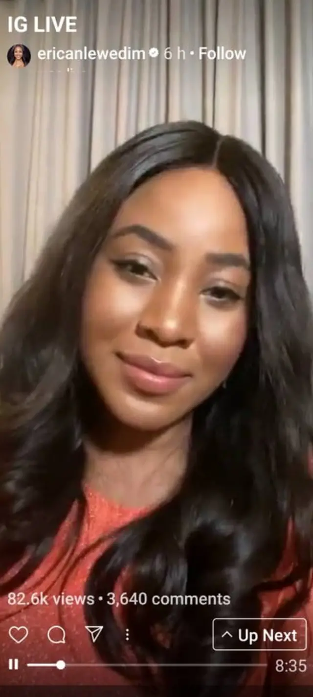 "BBNaija Erica" Ngozi Nlewedim first IG Live afta Big Brother ...