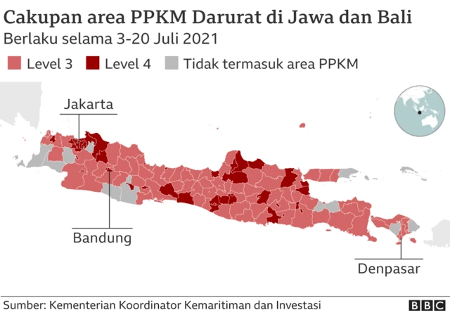 PPKM darurat Jawa-Bali diterapkan 3-20 Juli, apa bedanya dengan PPKM mikro dan PSBB - BBC News ...