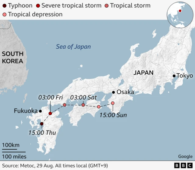Typhoon Shanshan tracker: Four pipo die and several odas injure for ...